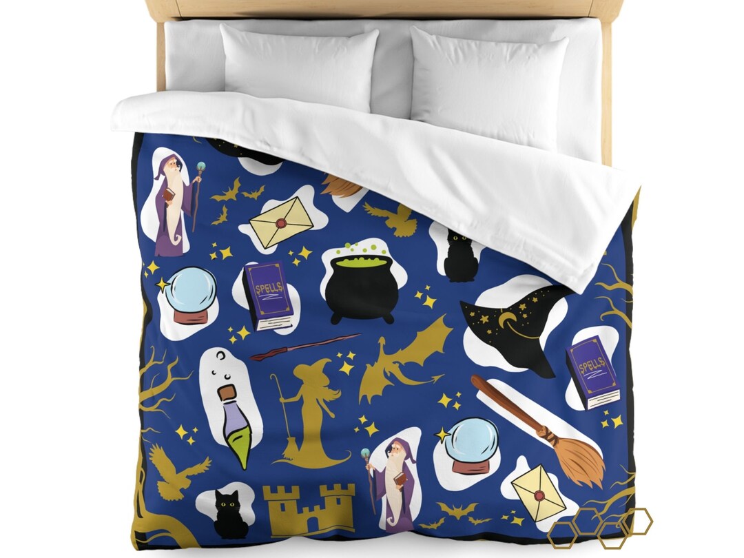 Wizard Duvet | Magical Kid Blue Bedroom Decor | Magic Duvet Cover | Kid ...
