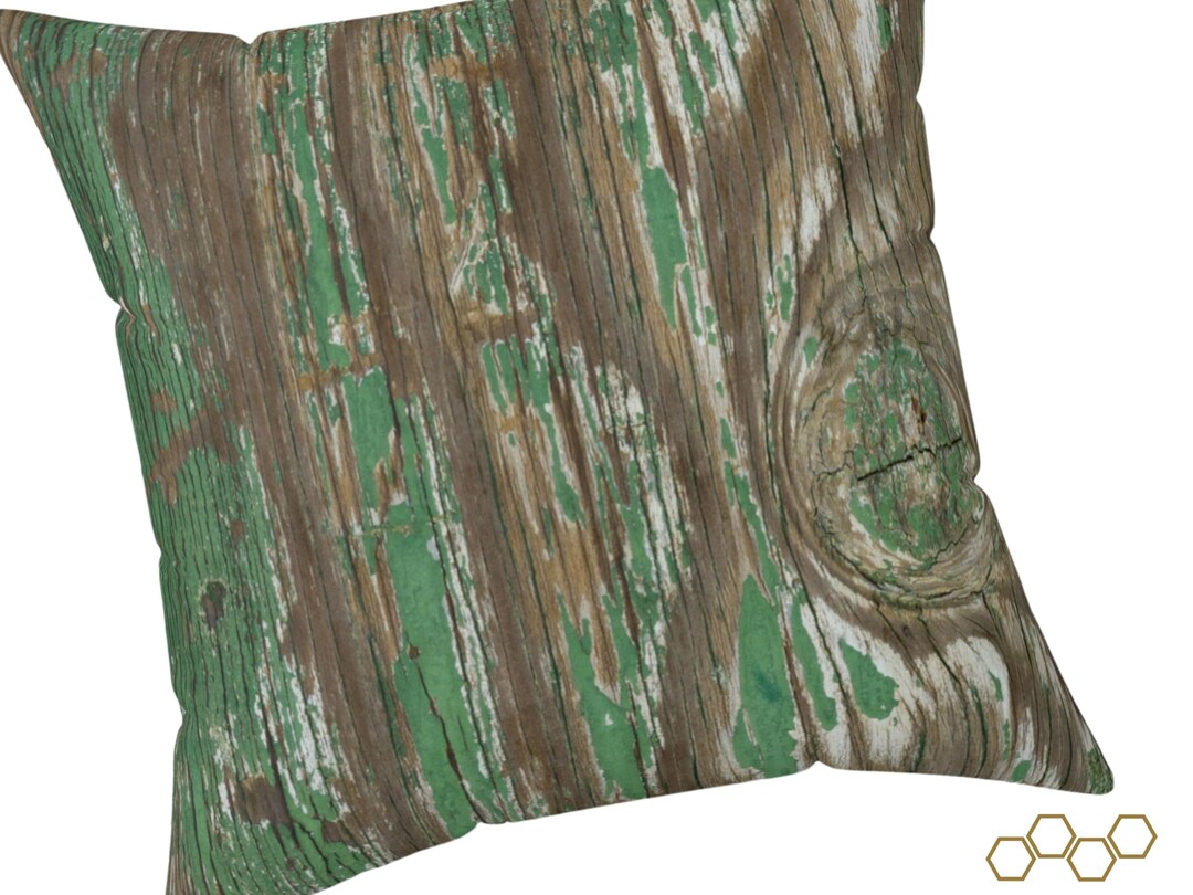 Wood Texture Pillow | Wood Grain Pillow | Forest Green Rustic Cover ...