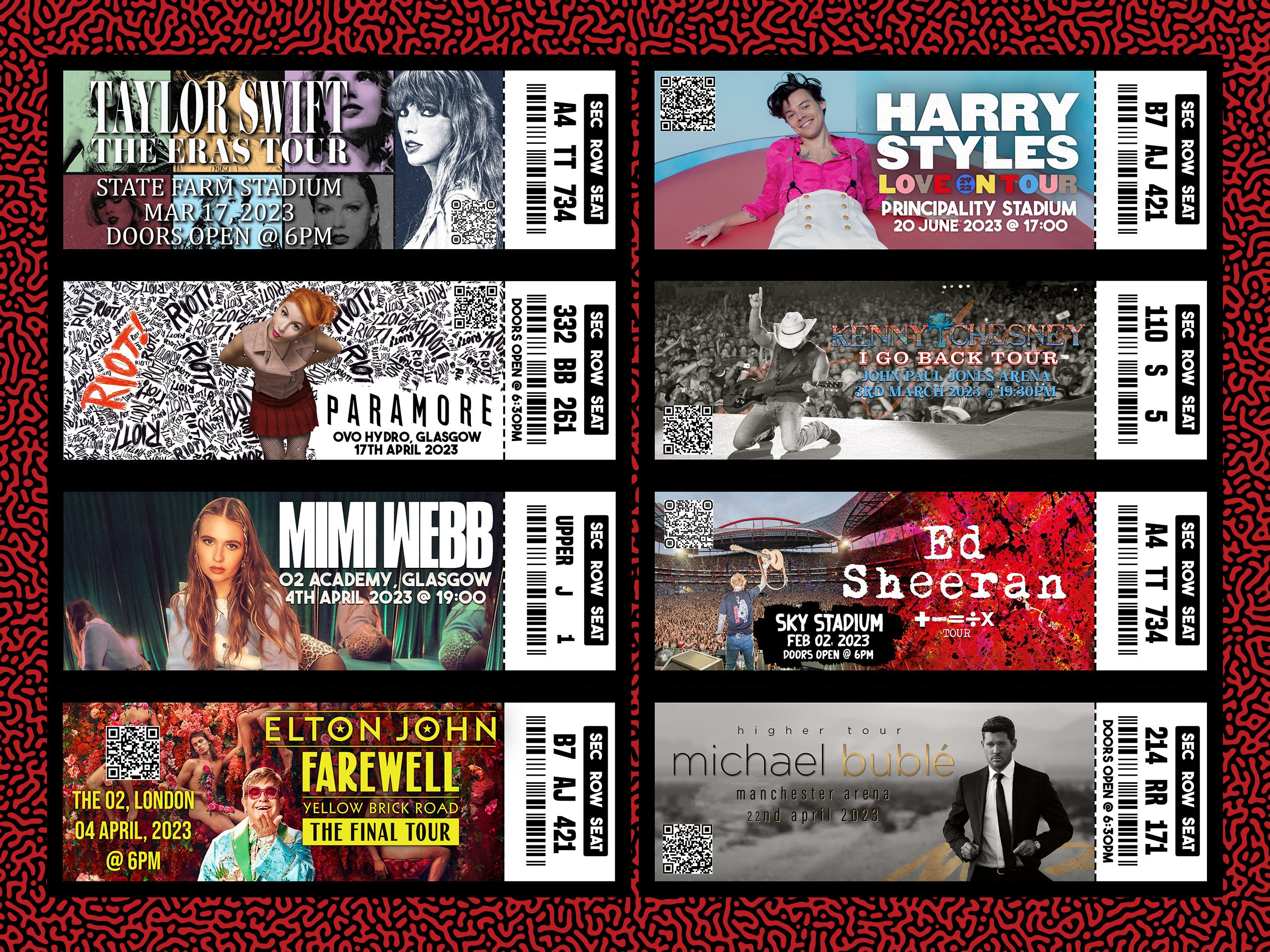 Personalised Editable Concert Tickets / Personalised Event / - Etsy