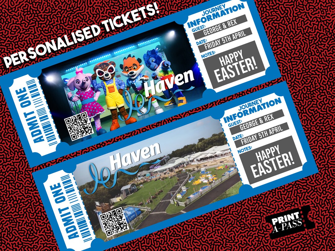 Personalized Haven Holidays Ticket: Keepsake Gift (digital Download) - Etsy