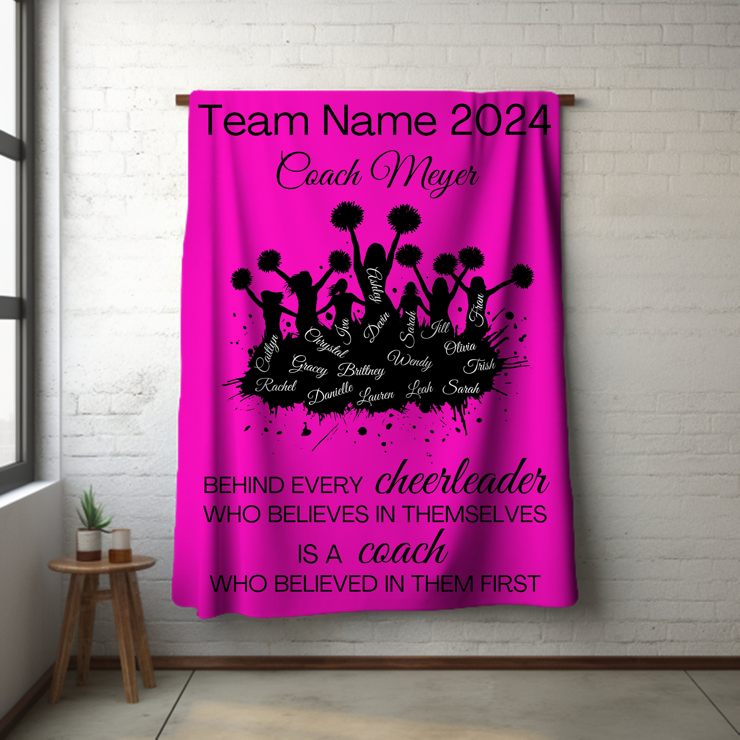 Personalized Cheerleader Coach Blanket, Custom Coach Name Team Name ...