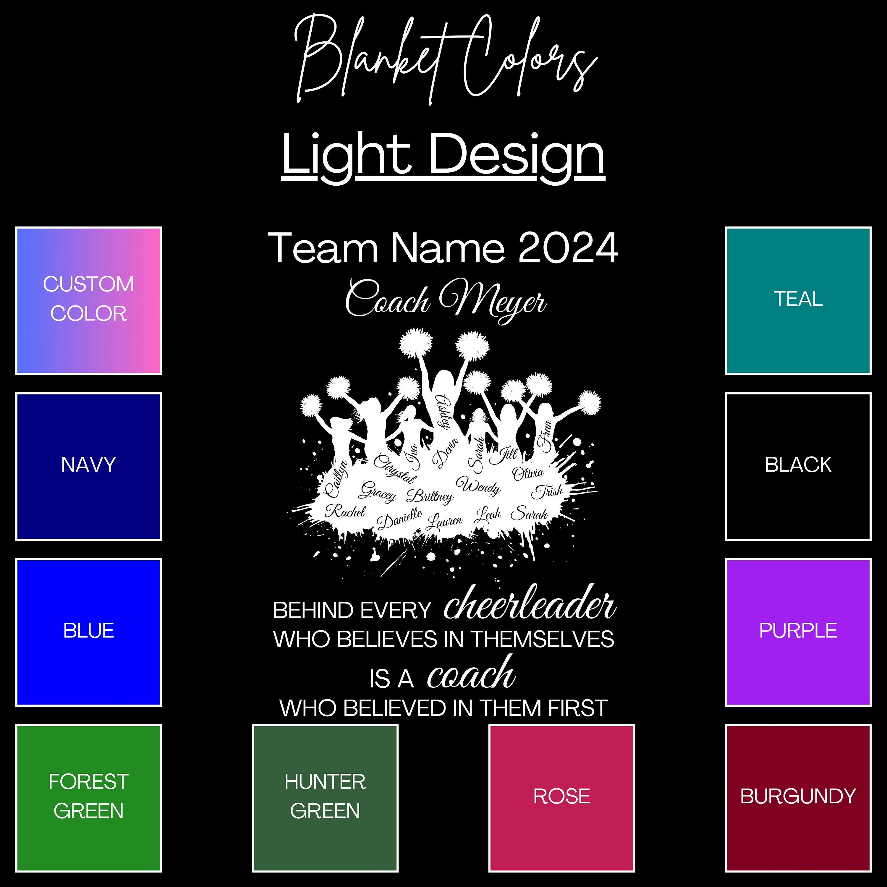 Personalized Cheerleader Coach Blanket, Custom Coach Name Team Name ...