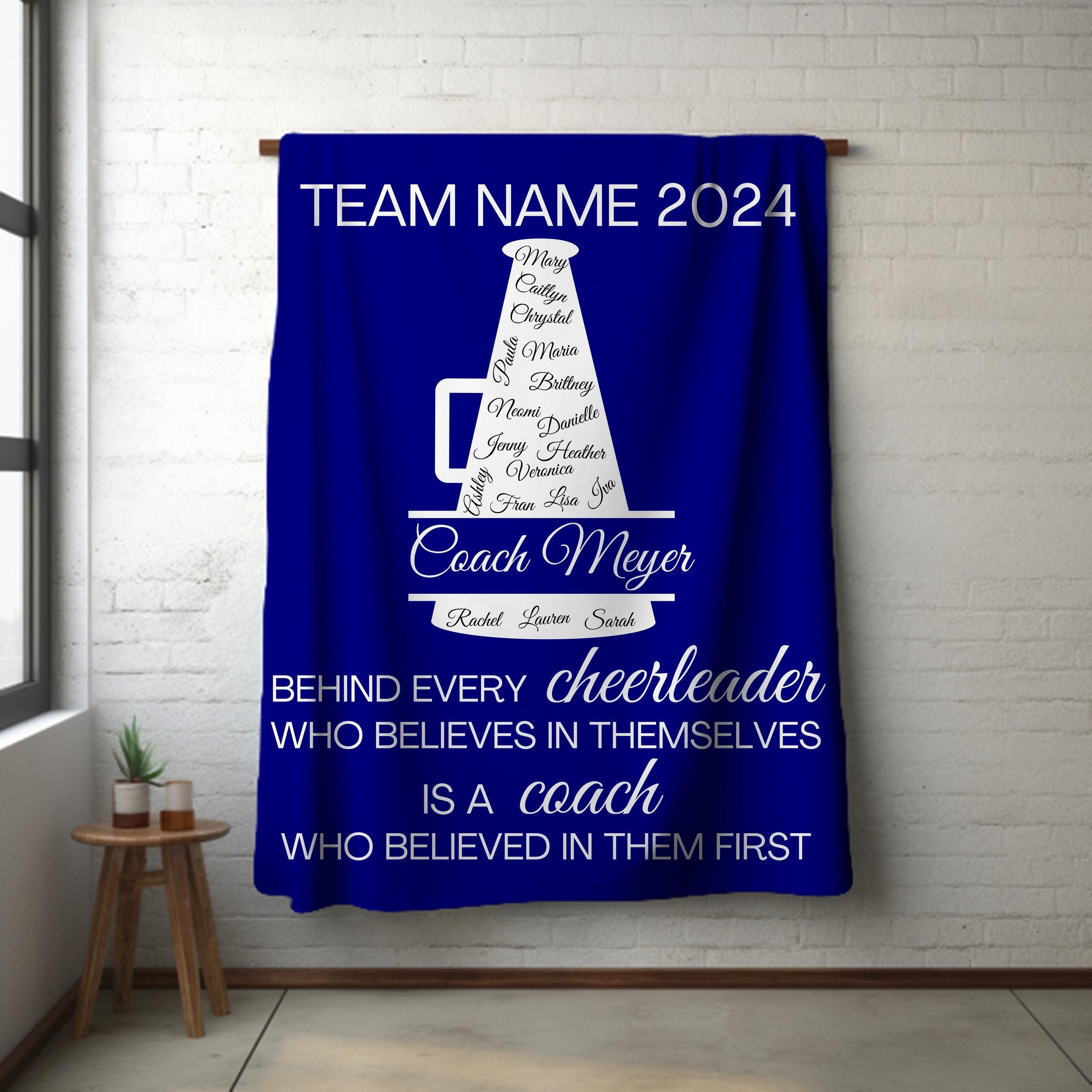 Personalized Cheerleader Coach Blanket, Custom Coach Name Team Name ...