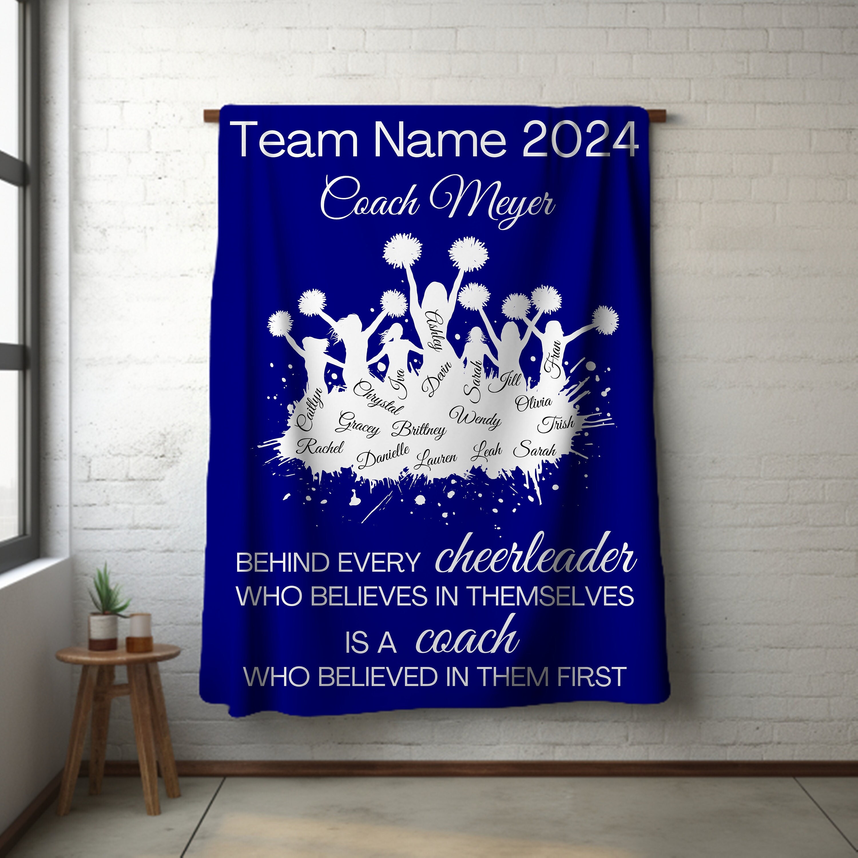 Personalized Cheerleader Coach Blanket, Custom Coach Name Team Name ...