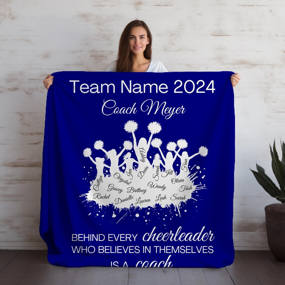 Personalized Cheerleader Coach Blanket, Custom Coach Name Team Name ...