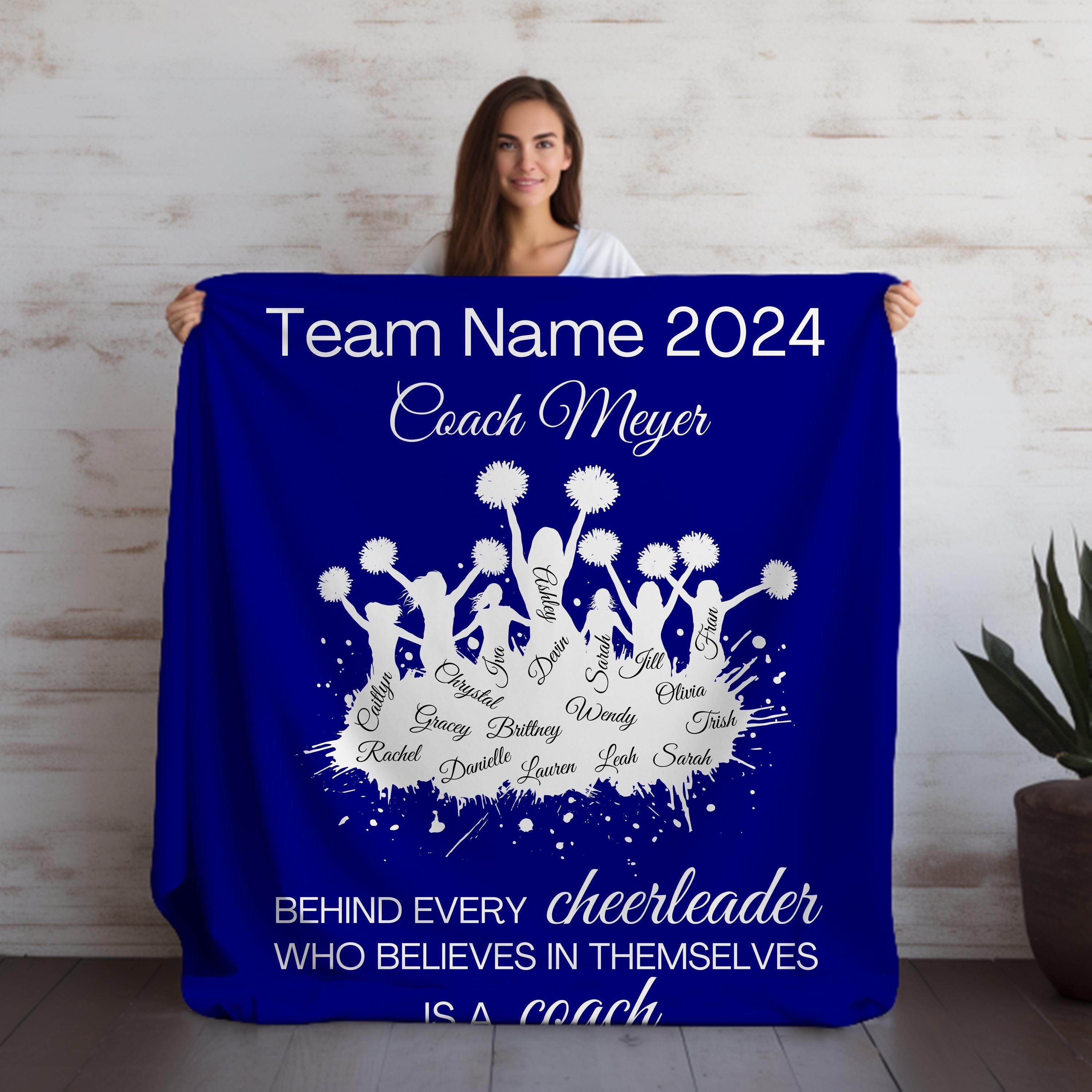 Personalized Cheerleader Coach Blanket, Custom Coach Name Team Name ...