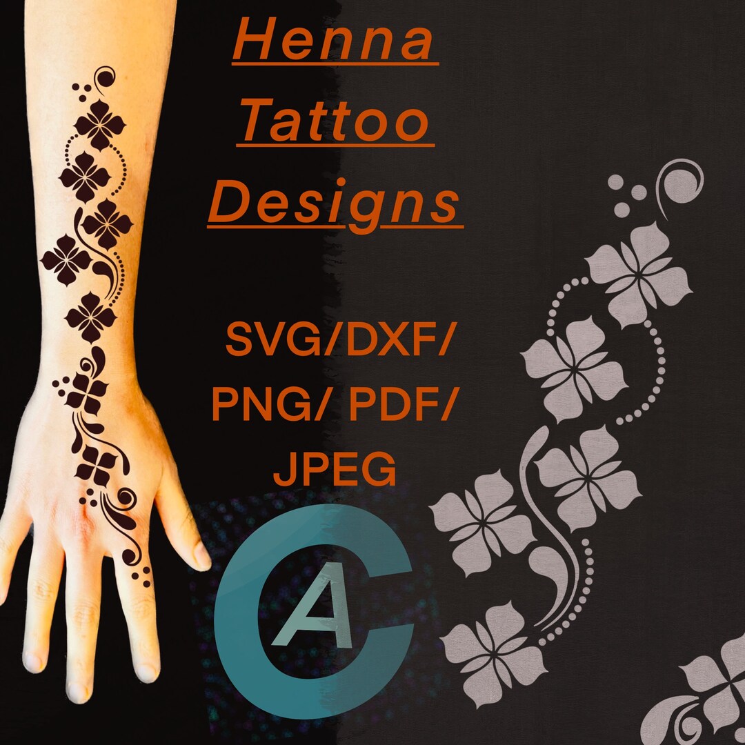 Henna Design Svg, Henna Pattern Svg, Mandala Svg, Floral Svg, Hippie ...
