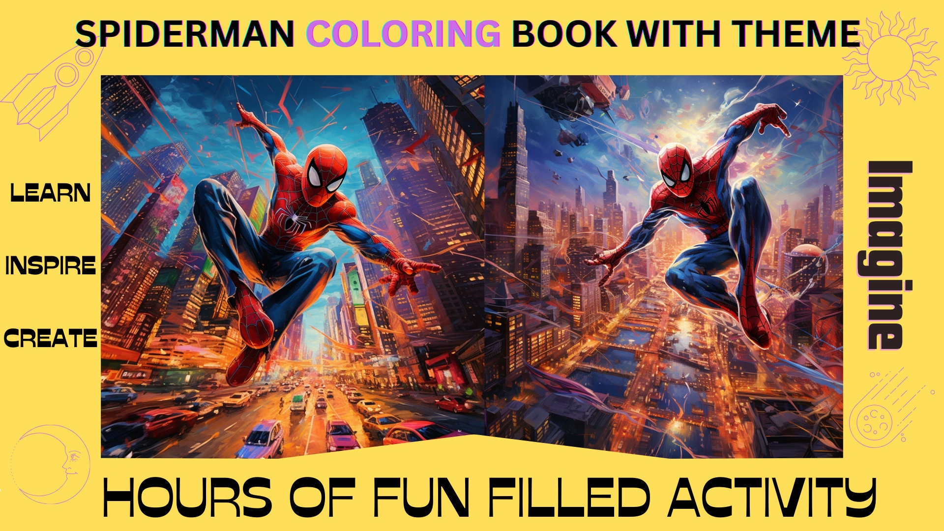 Spiderman Activity Coloring Sheet Printable Coloring Pages Digital ...