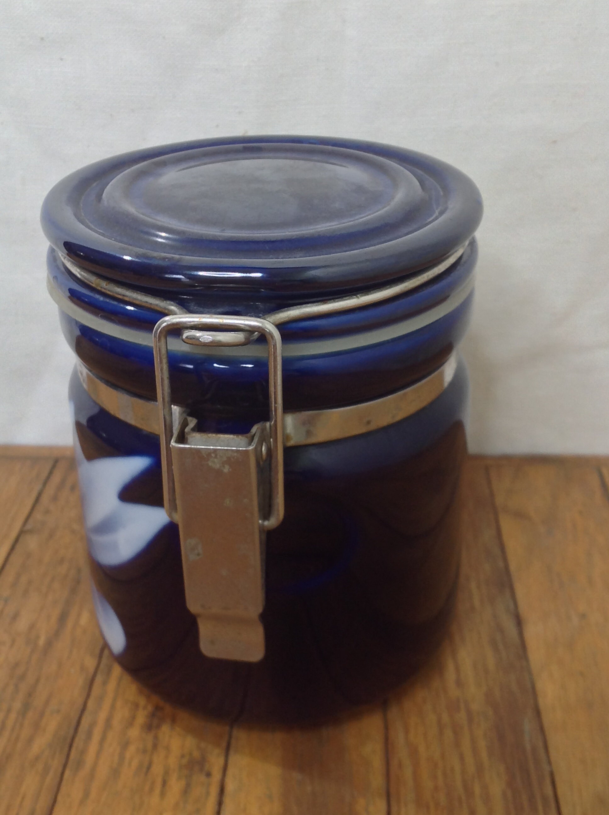 Vintage Blue Floral Glazed Container Set - Etsy