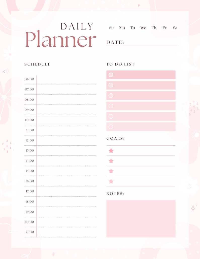Daily Planner Printable, Downloadable, Productivity Planner, Daily ...