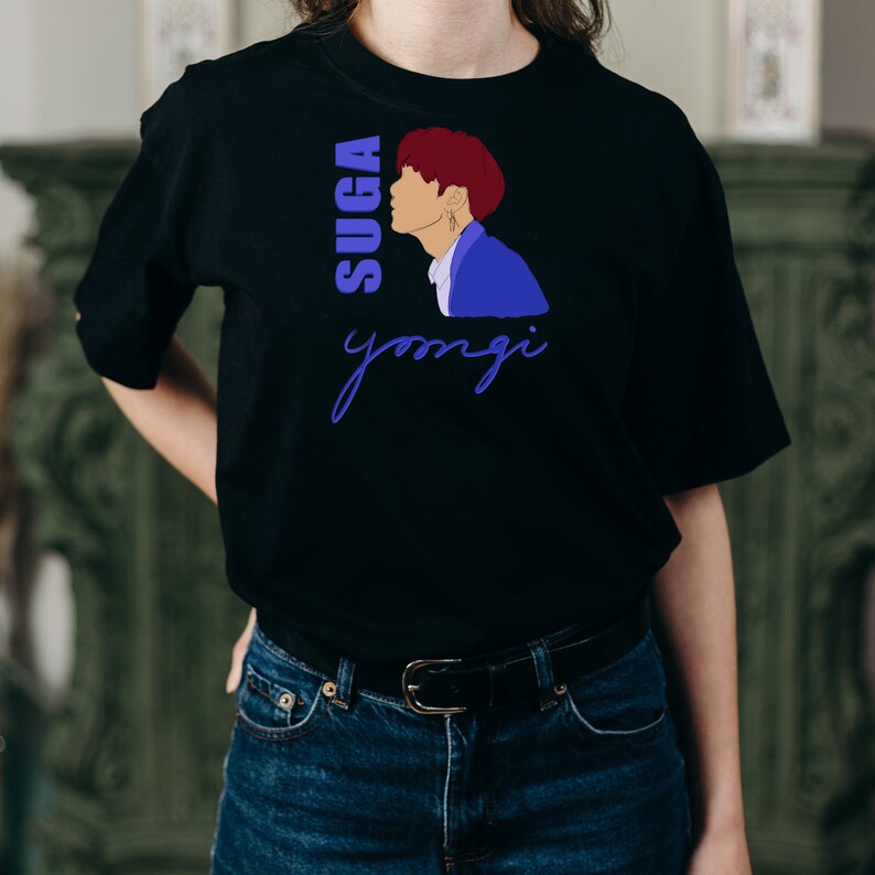 Perfil de BTS Suga Min Yoongi / BTS svg / Kpop svg pdf png y - Etsy México