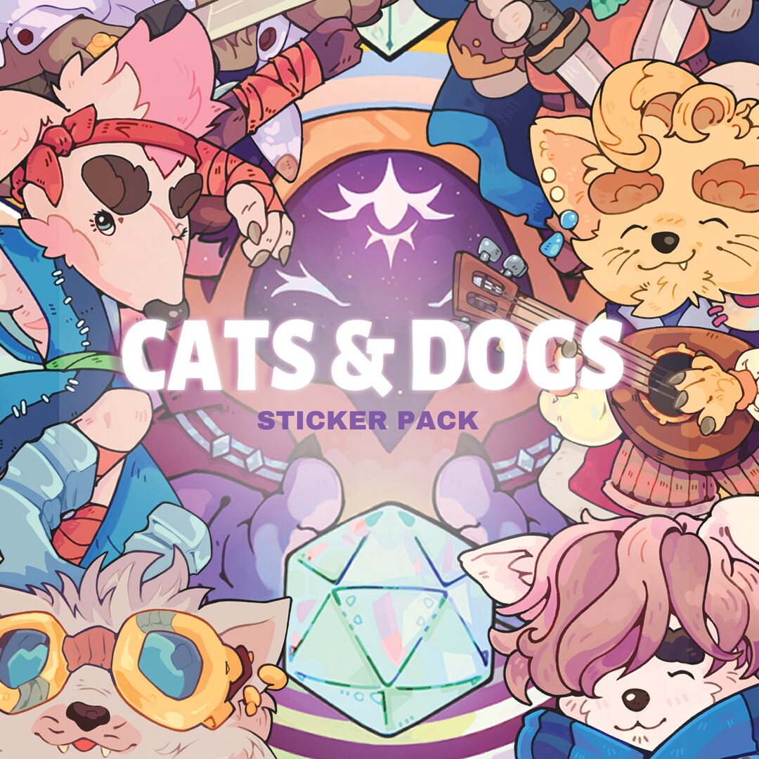 Sticker Dogs and Cats Dungeons and Dragons RPG Classes - Etsy