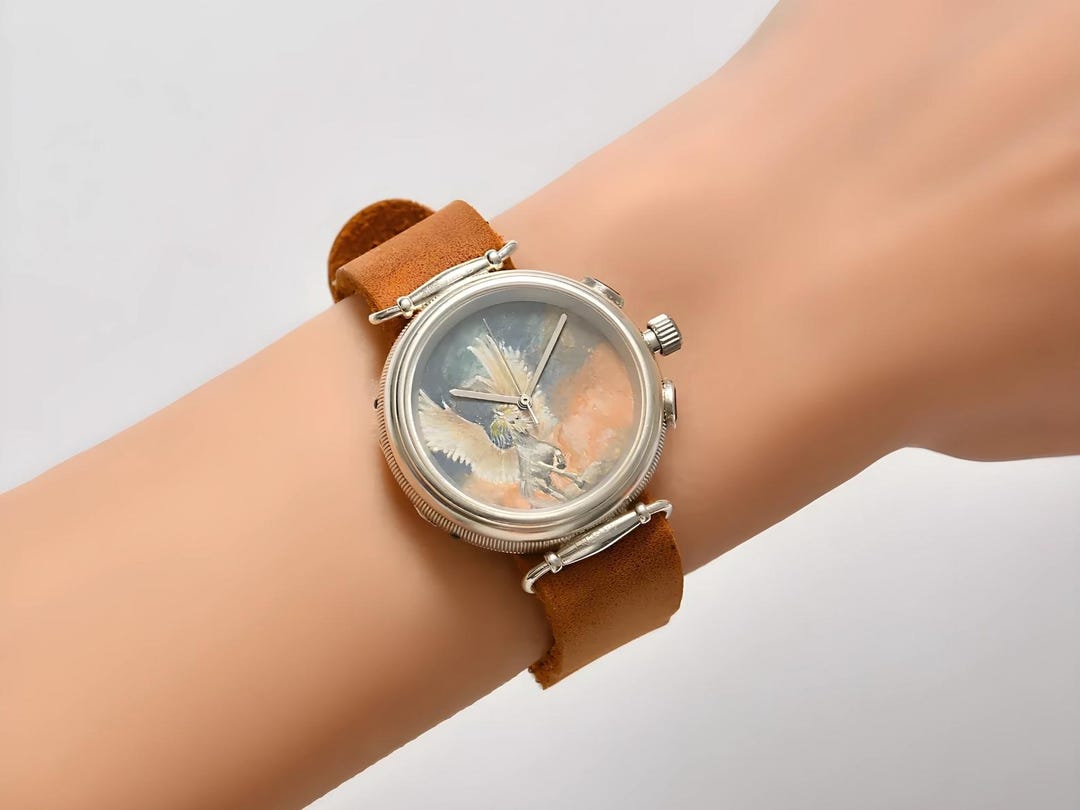 Stunning Hand Painted Pegasus Women Watch, 925 Silver Luxury Watch ...