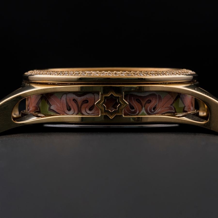 Hand Painted Floral Design Women Watch, Genuine Leather Luxury Watch ...