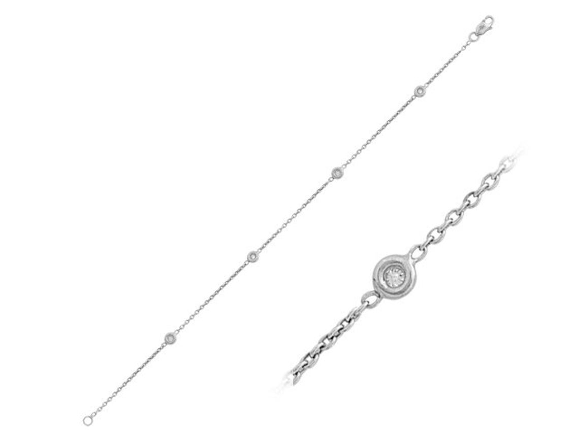 Delicate Diamond Charm Bracelet, 14K Gold Tiny Women Bracelet, Dainty ...