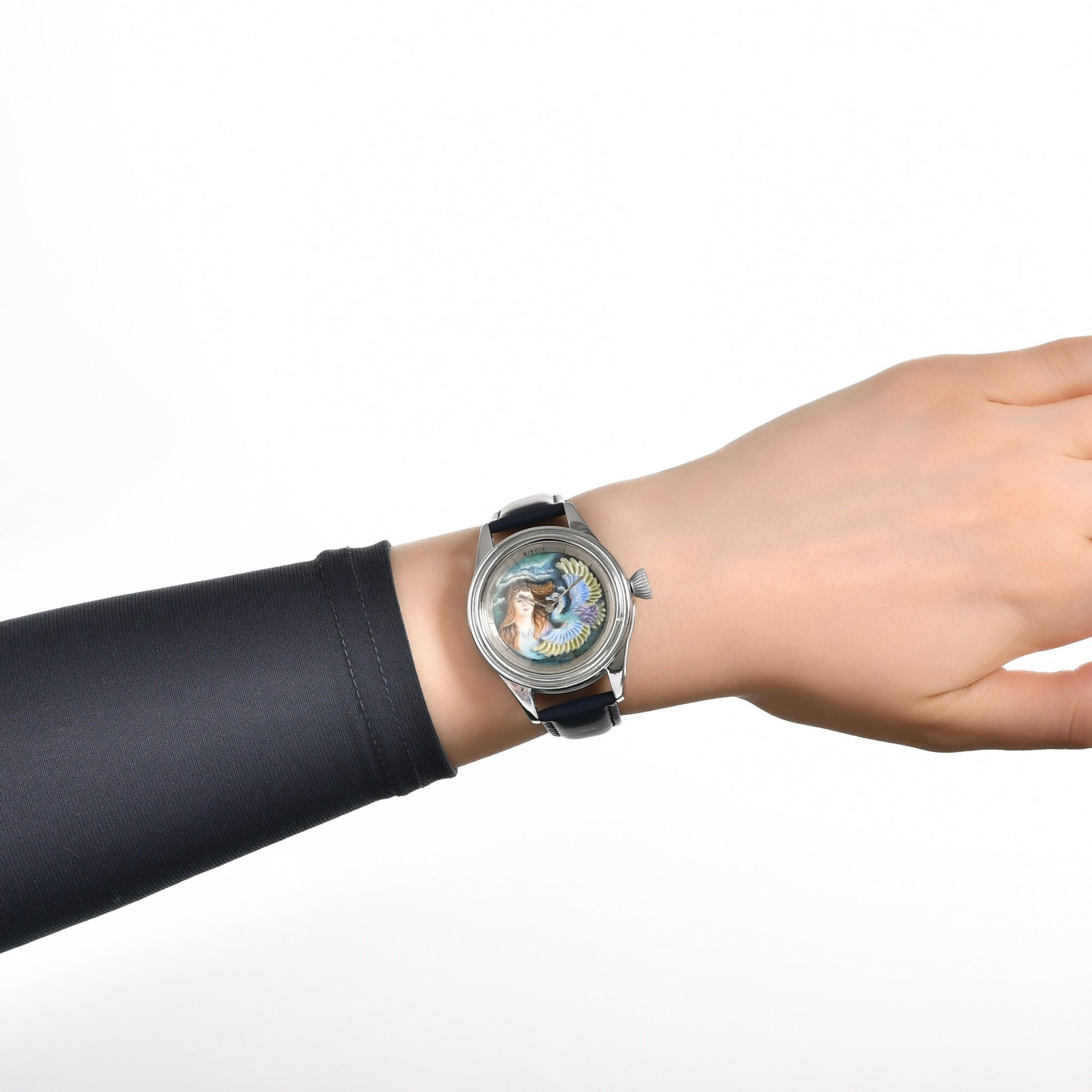 Handmade Woman Face Wriswatch, Hand Painted Eagle Women Watch, Handmade ...