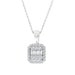Genuine Diamond Baguette Necklace, 14K Solid Gold Bridal Necklace ...