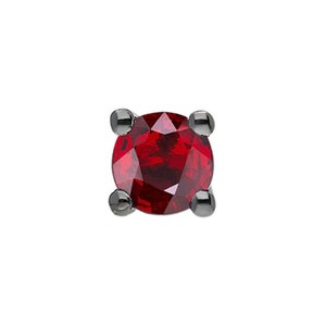 Delicate Red Ruby Men Earring, 14K Gold Gemstone Stud Earring, Unique ...