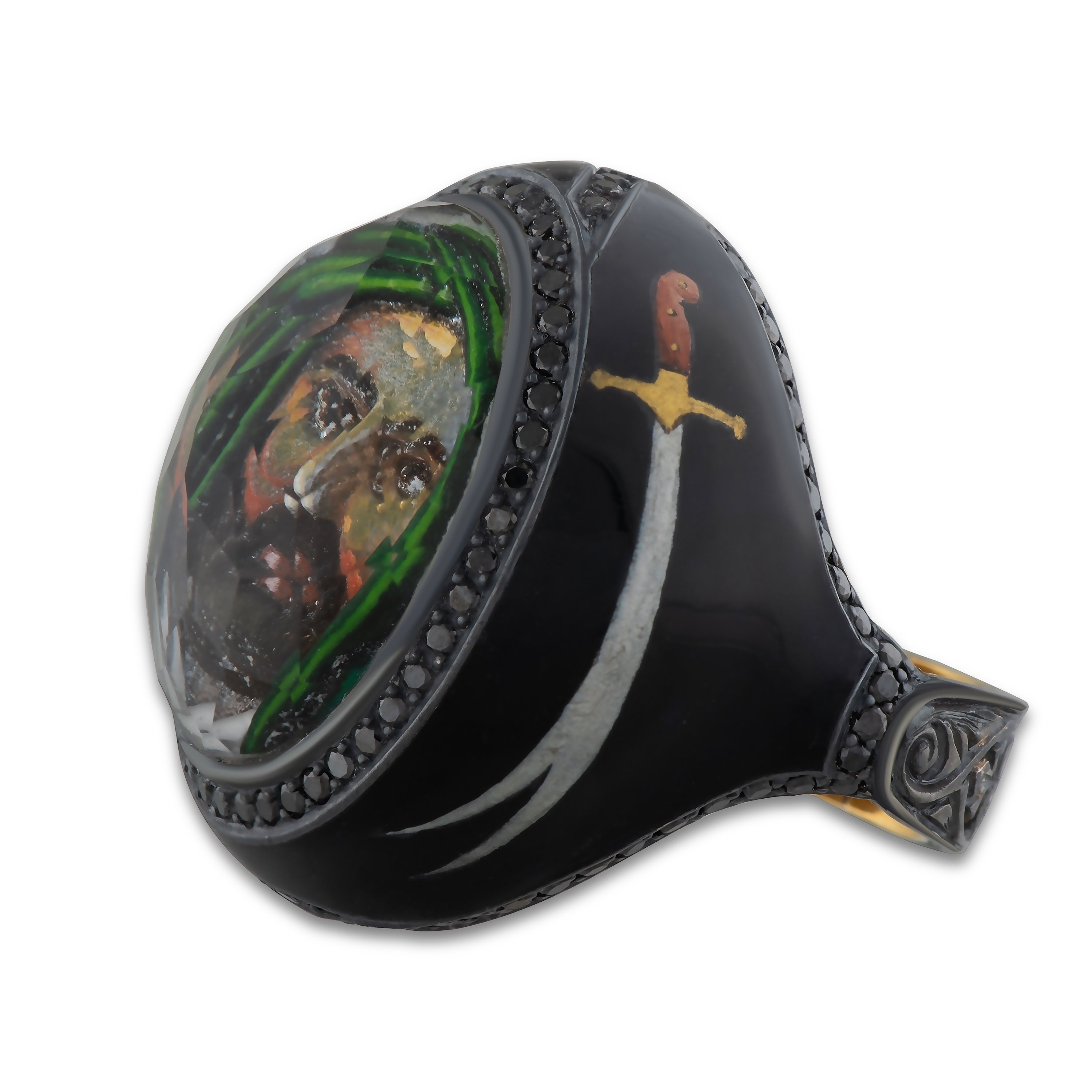 Chunky Imam Ali Signet Ring, Unisex Zulfiqar Sword Islamic Ring, 24K ...