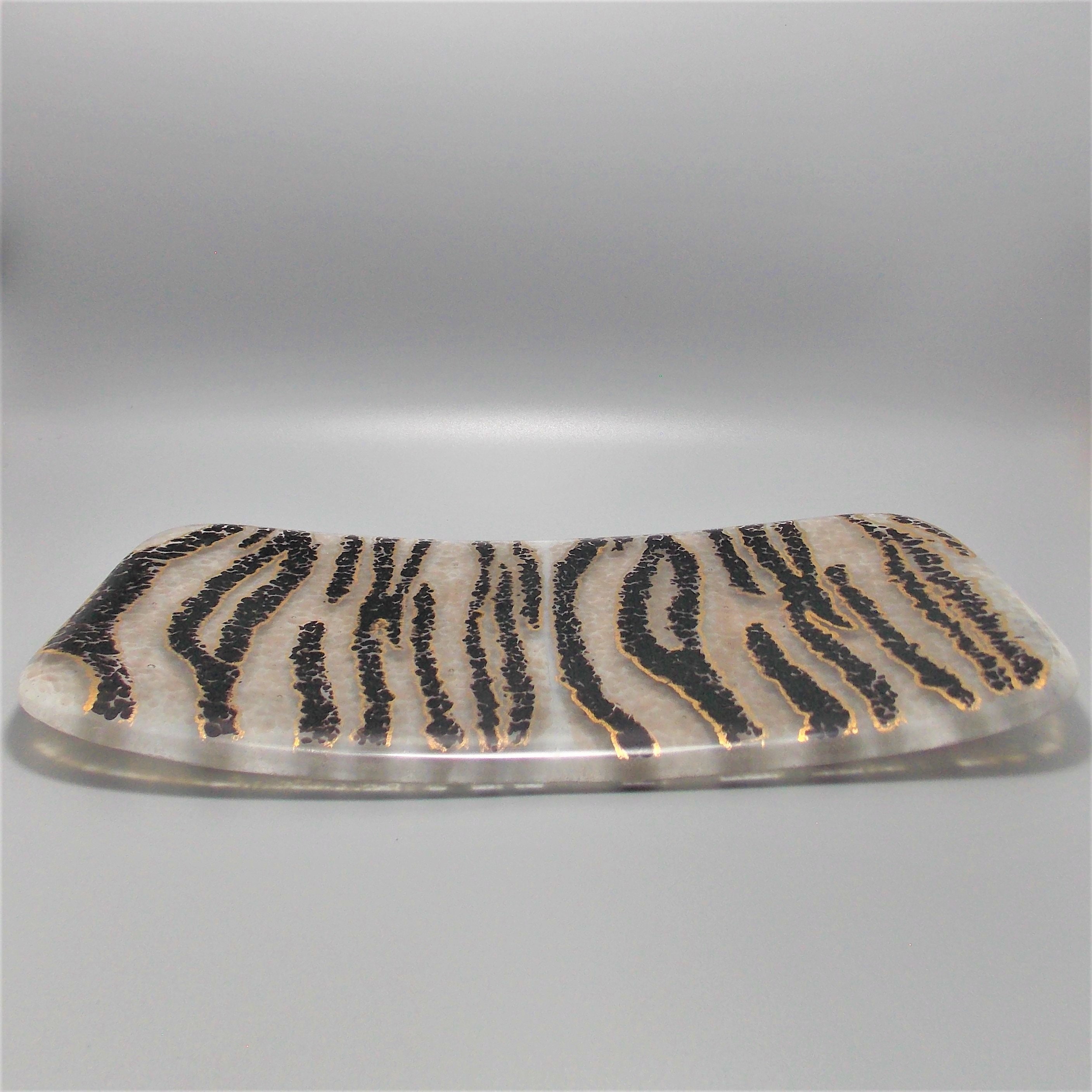 Handcrafted Fused Glass Animal Print Decorative Accent Tray - Etsy