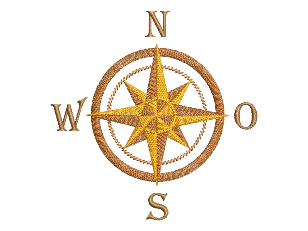 Embroidery File Compass Wind Rose, Embroidery File, 3 Sizes, Instant ...