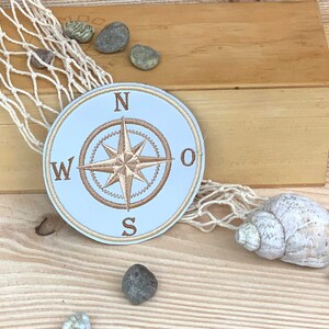 Compass Mug Rug Embroidery File Maritime Coaster Set in the Hoop 5 ...