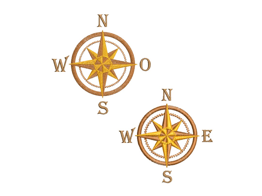 Embroidery File Compass Wind Rose, Embroidery File, 3 Sizes, Instant ...