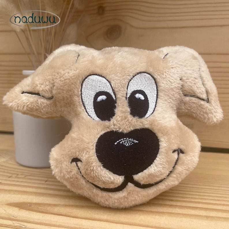 Embroidery file dog stuffie 3,54x3,14 and 4x3,54 , ITH Schnuffelkopp ...