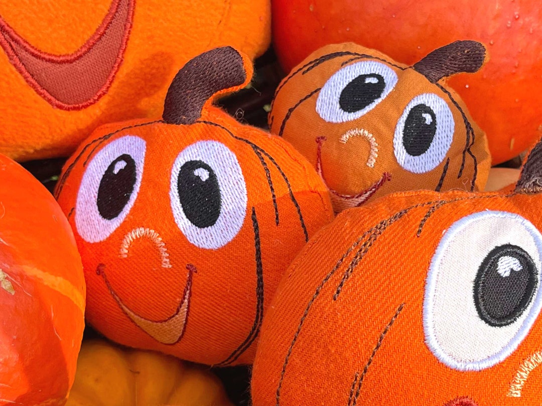 Pumpkin Embroidery File in the Hoop 7 Sizes, Stuffie Halloween Happy ...