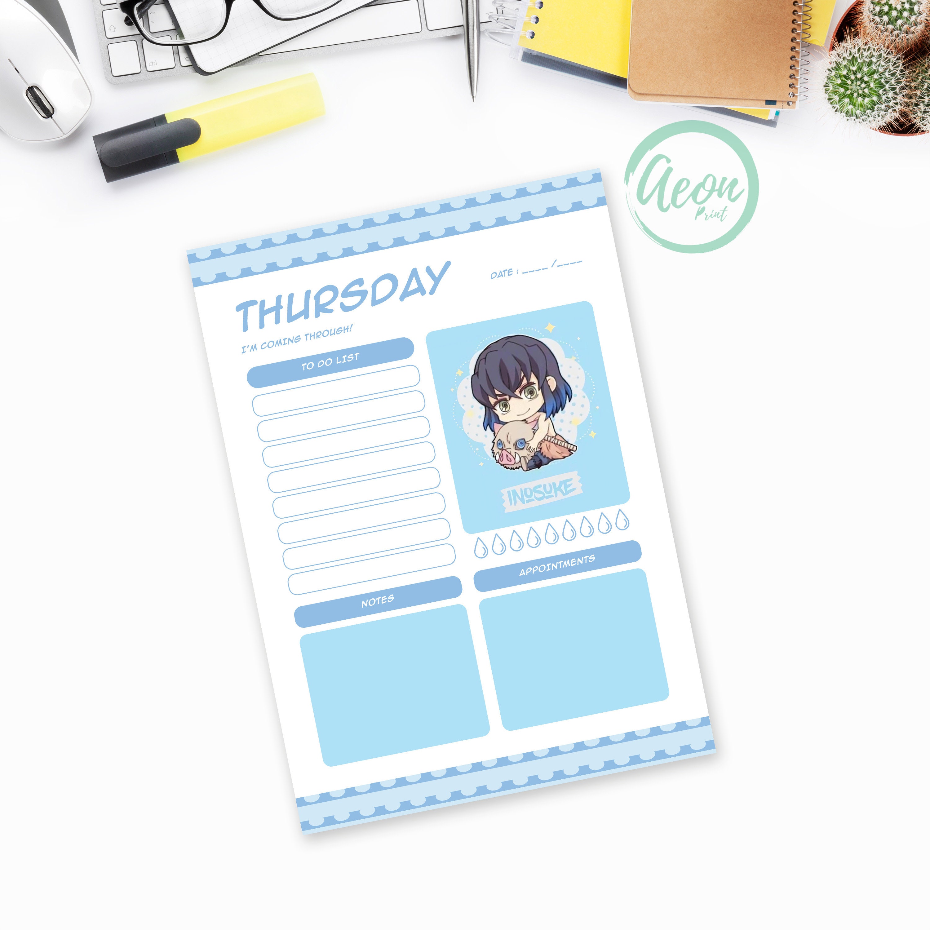 Chibi Anime Daily Journal Printable Undated Digital Daily Journal ...