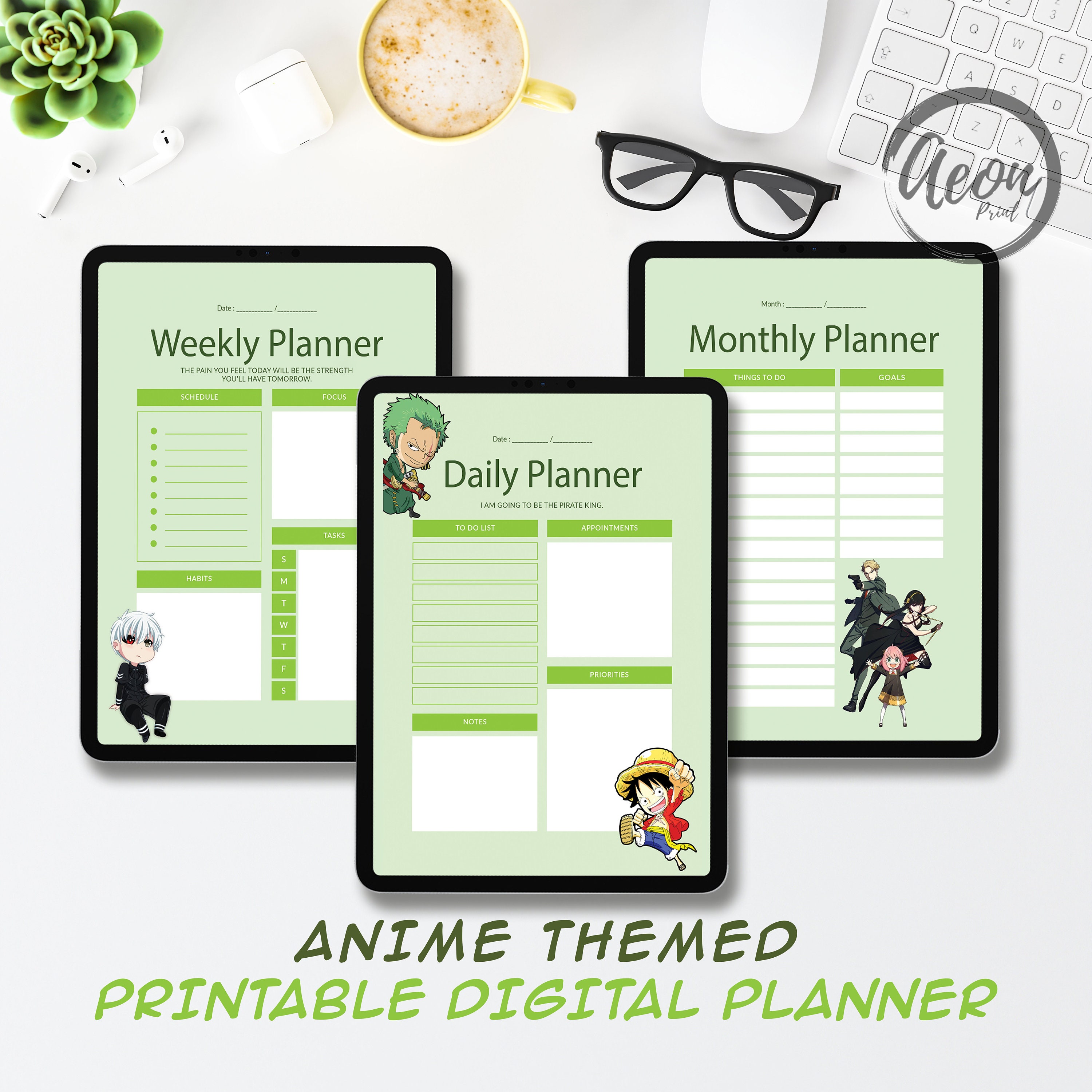 Anime & Manga Planner Daily Weekly Monthly Printable Undated - Etsy