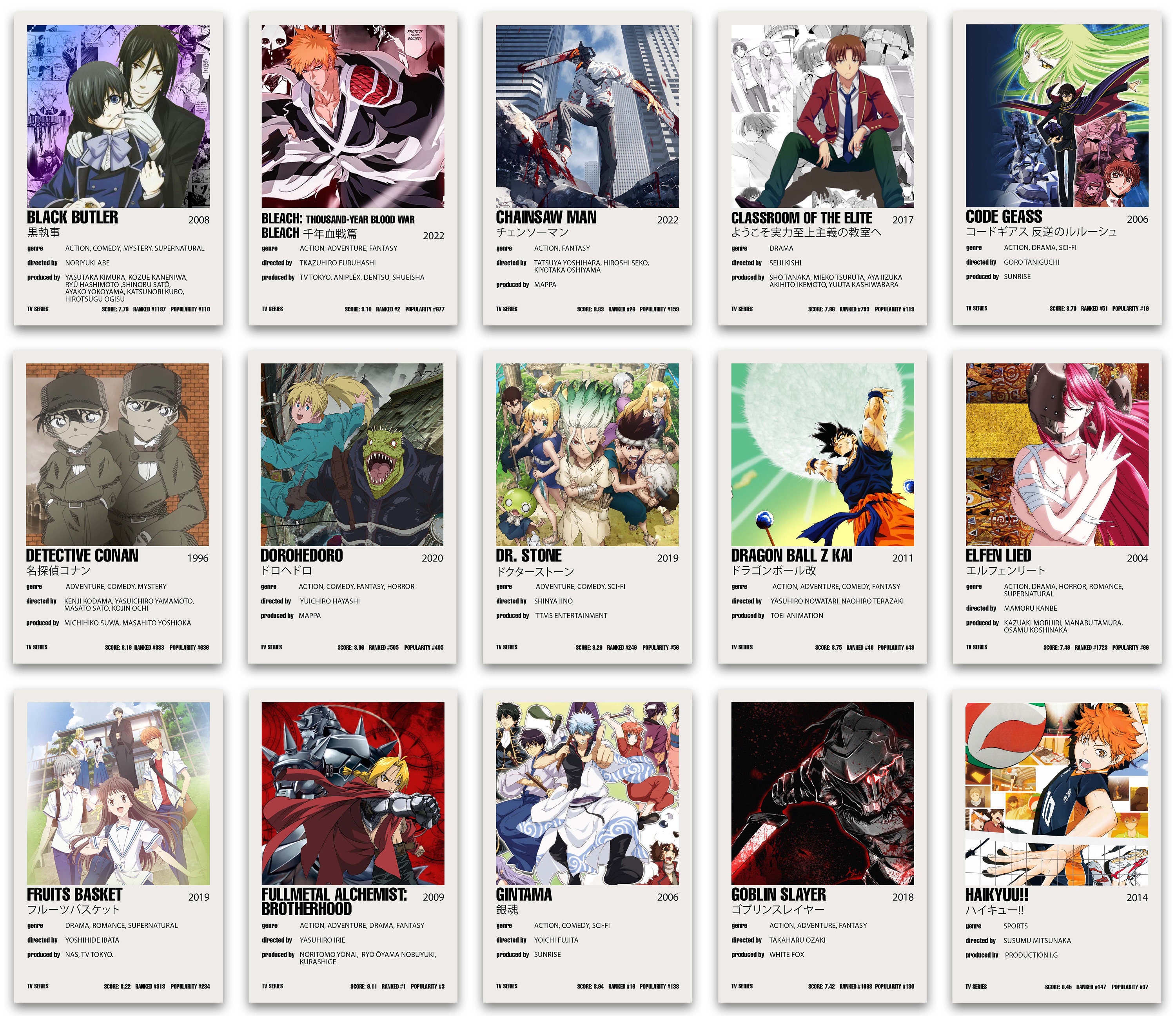 Anime Wall Collage Kit, Anime Wall Collage, Anime Show Aesthetic ...