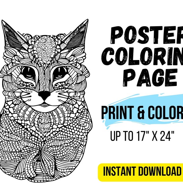 Cat Zentangle - Etsy