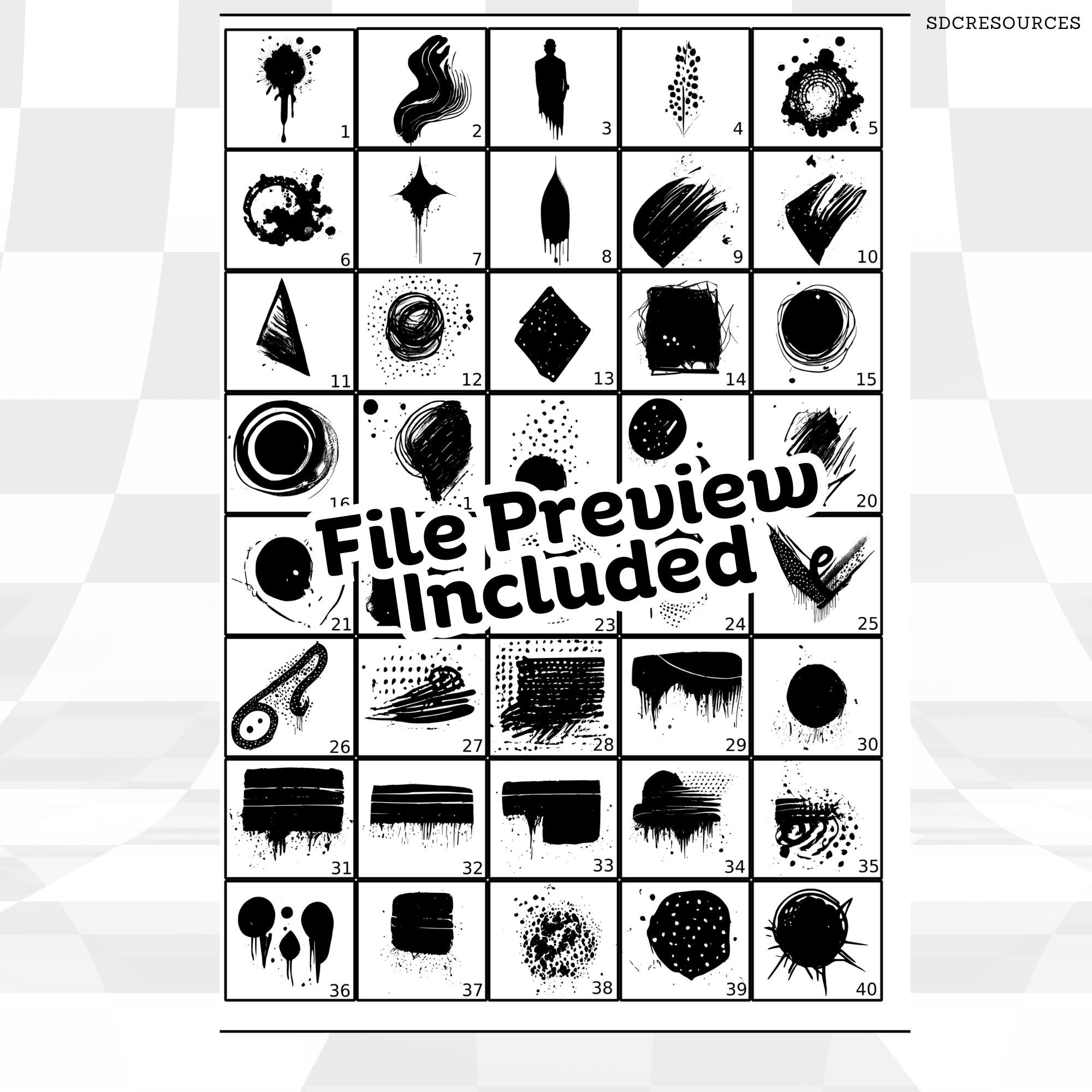 40 SVG Grunge Elements Files | Cricut Print on Demand Canva Instant ...