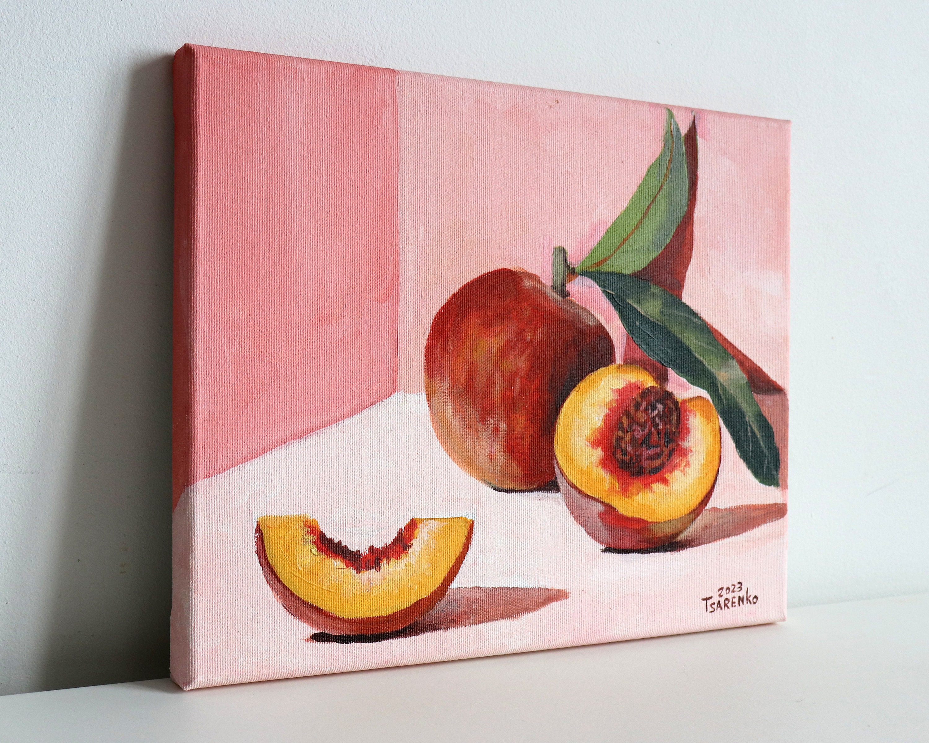 Peaches Acrylic Painting Original Art, Artwork - Etsy