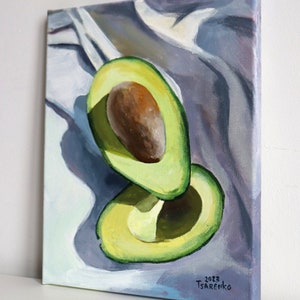 Avocado Acrylic Painting Original Art, Artwork - Etsy