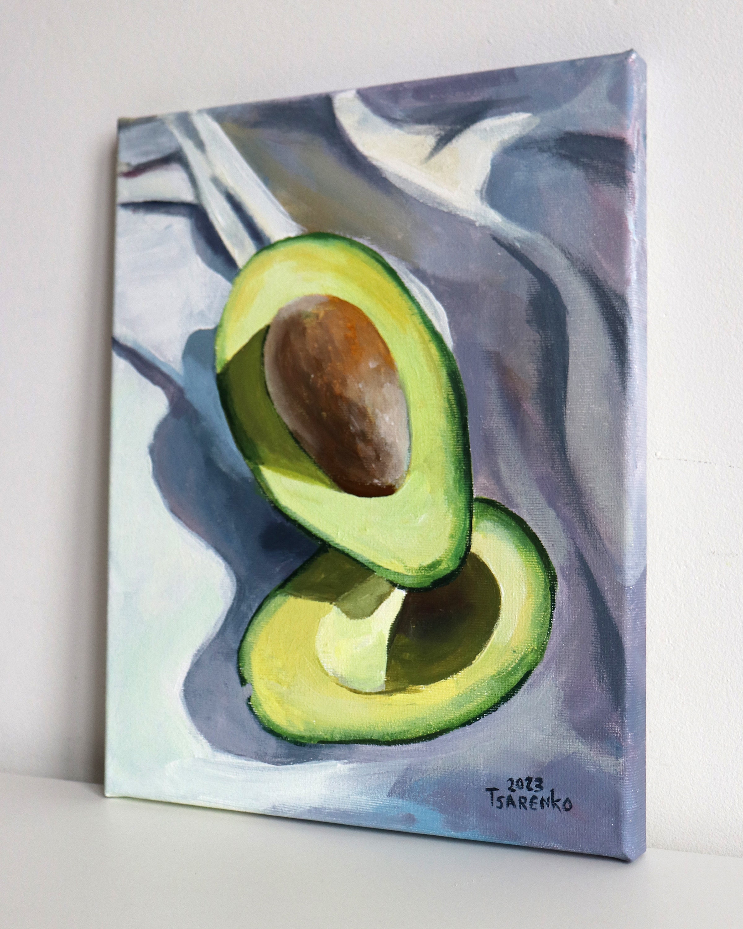 Avocado Acrylic Painting Original Art, Artwork - Etsy
