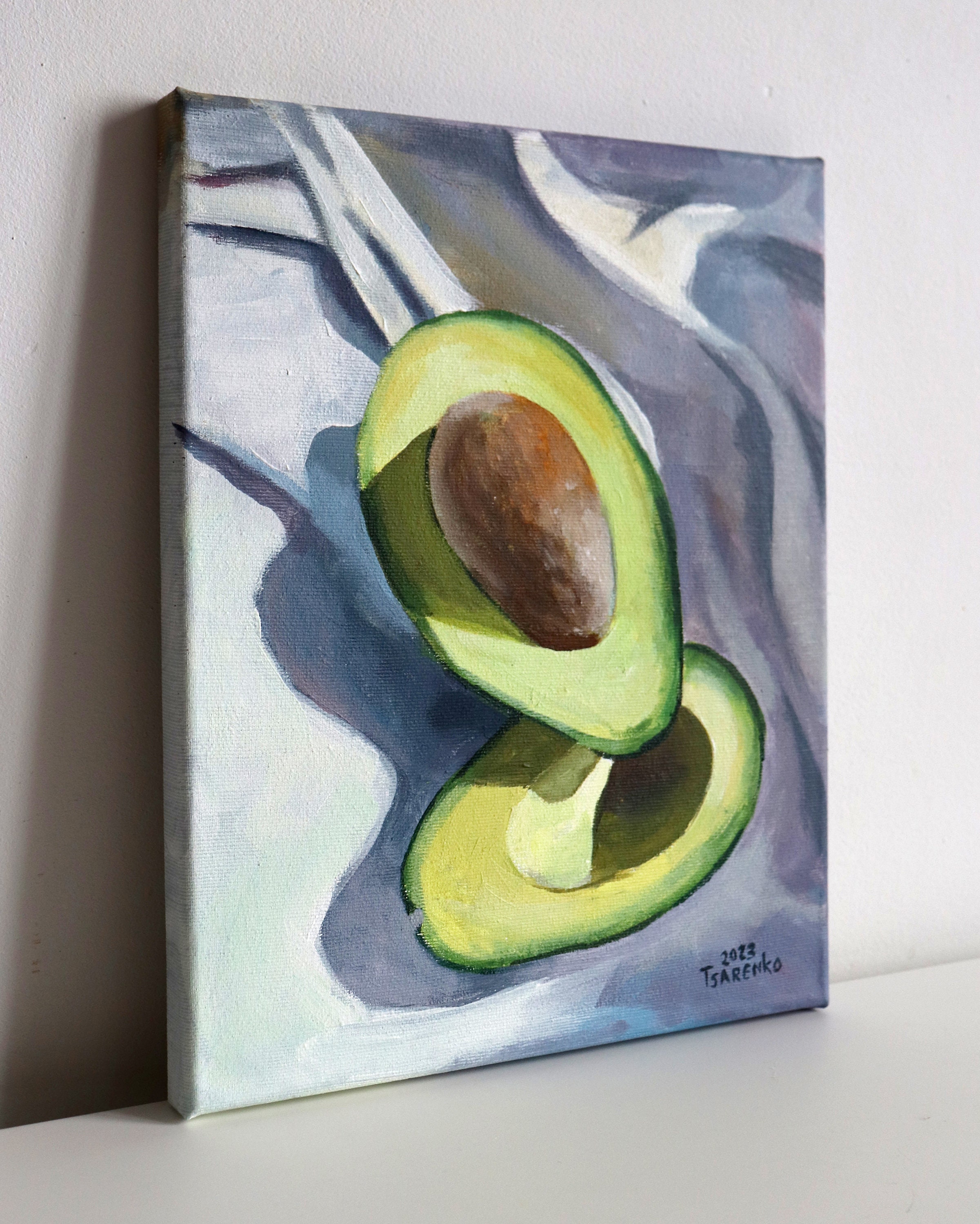 Avocado Acrylic Painting Original Art, Artwork - Etsy