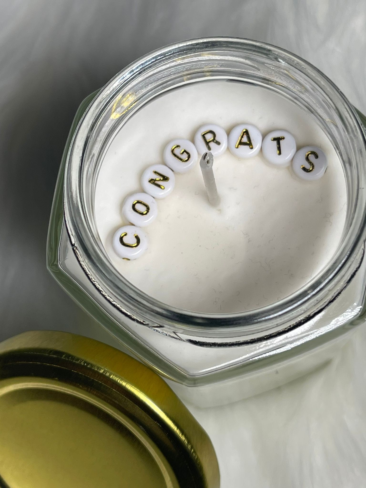 Custom Message Letter Bead Candle - Etsy