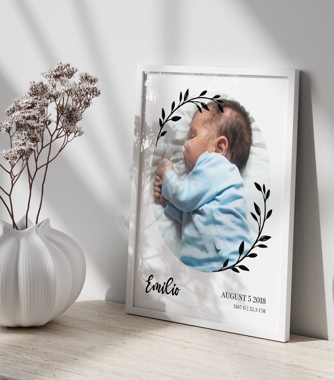 Baby Birth Name Poster Stats Details Personalized Gift Wall Decor ...