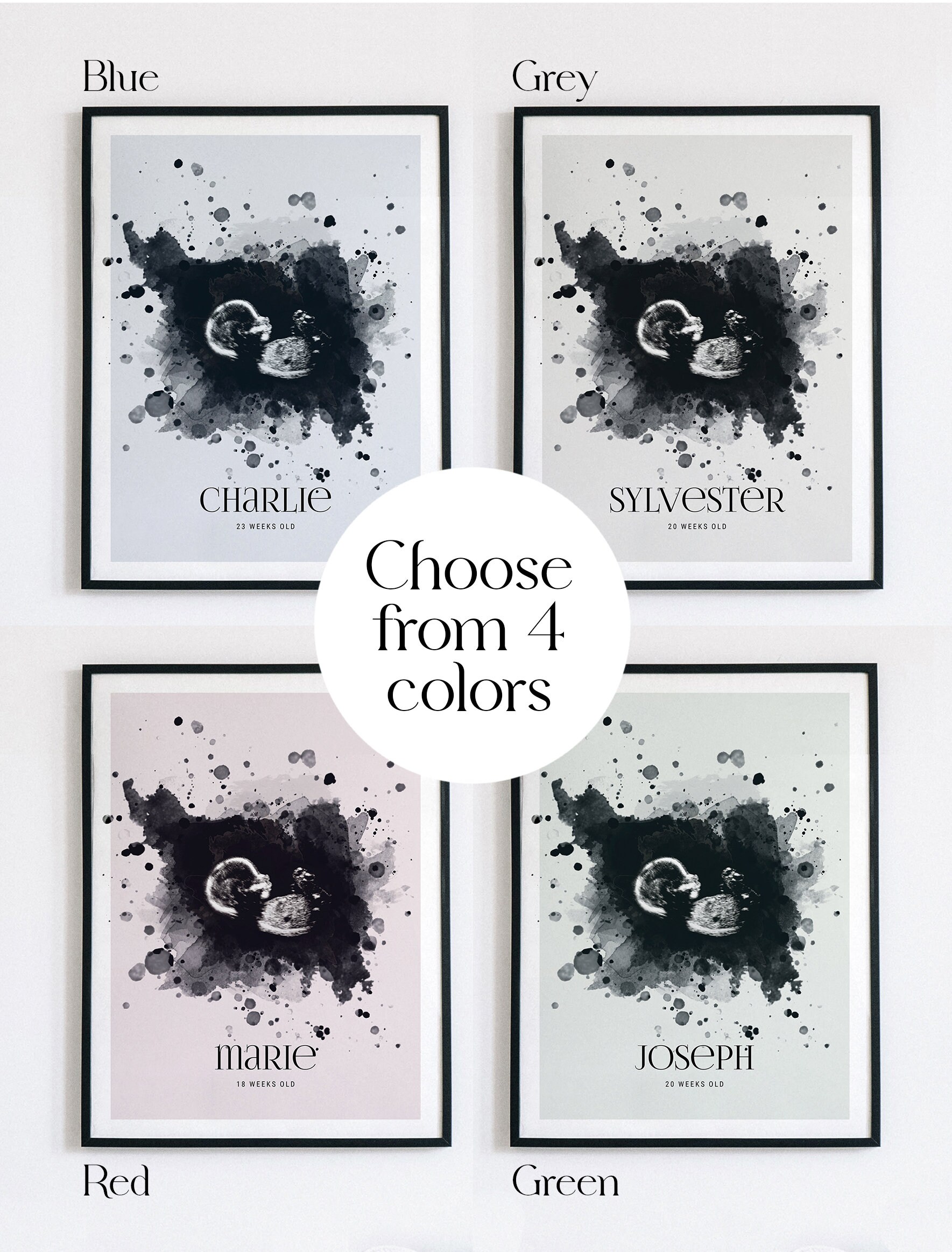 Ultrasound Scan Poster Baby Birth Details Personalized Gift Custom Wall ...