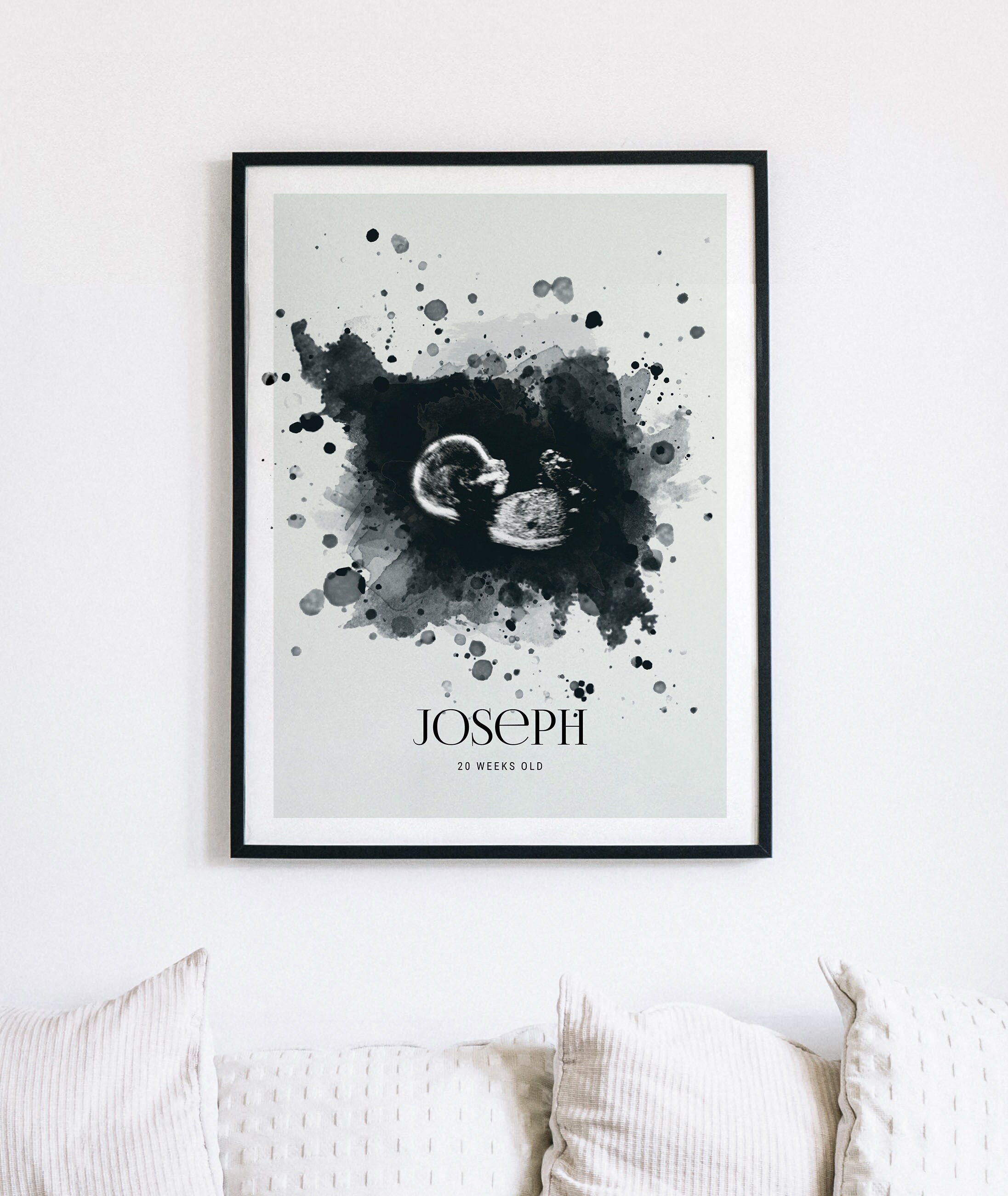Ultrasound Scan Poster Baby Birth Details Personalized Gift Custom Wall ...