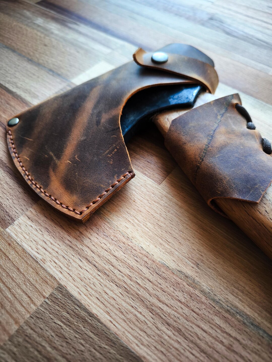 Leather Axe Sheath and Protector 2 Piece Set, Durable Bushcraft Gear ...