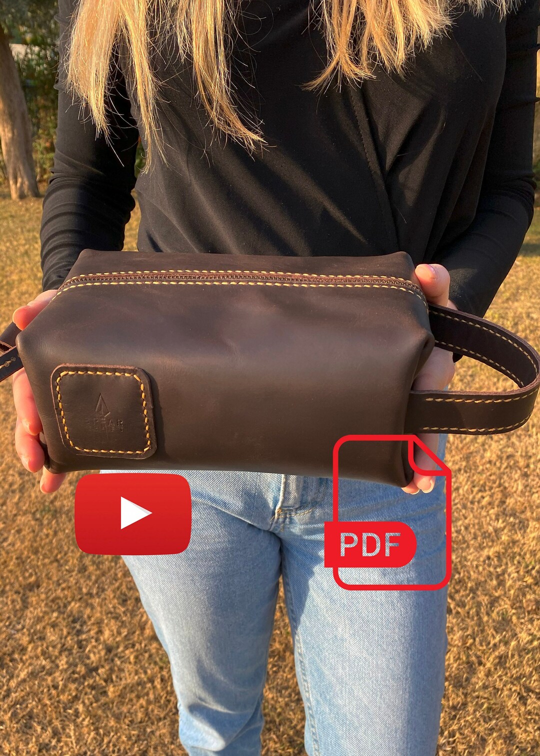 Leather Dopp Kit men Toiletry Bag Pattern Pdf Download Bag Pattern ...