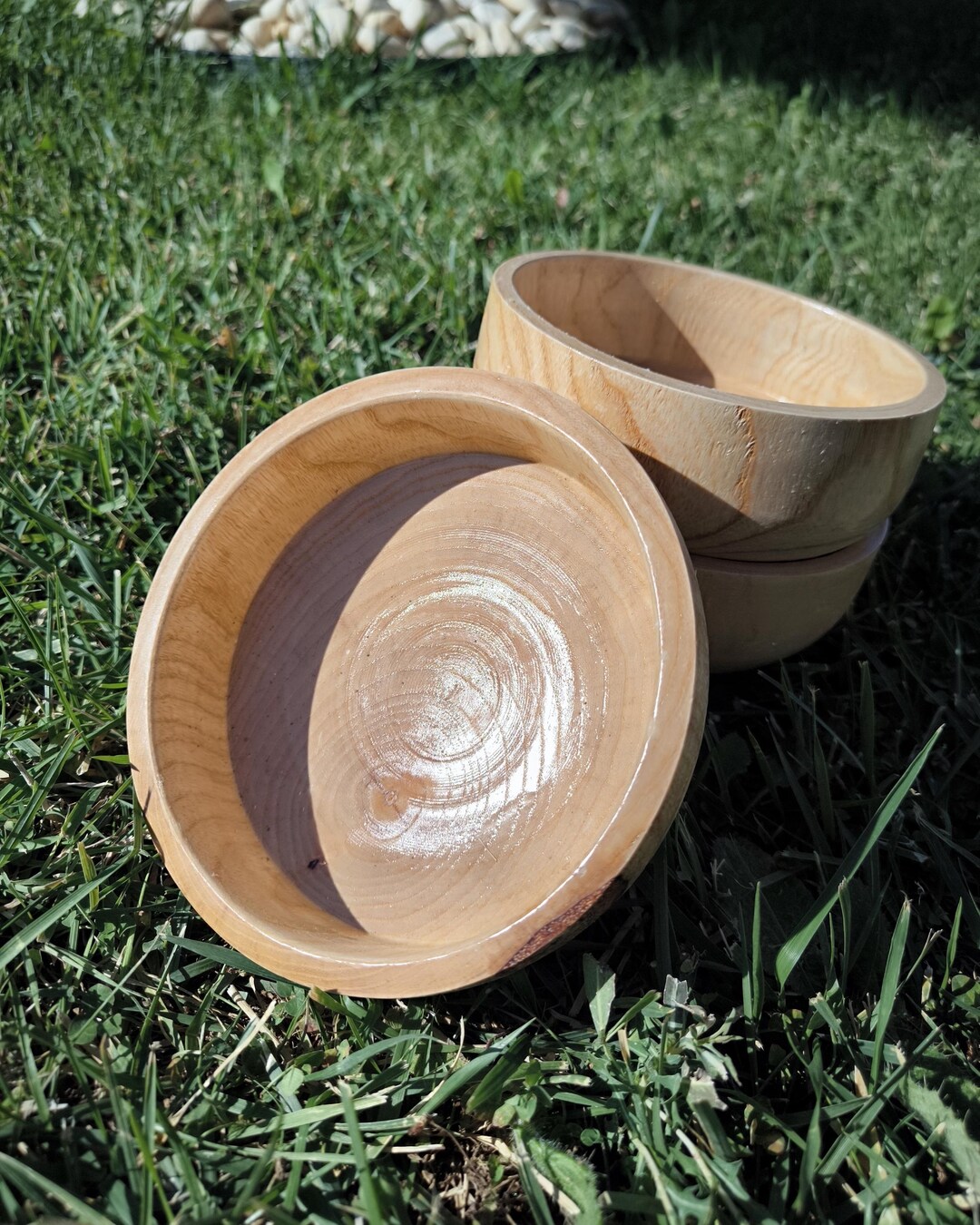 Handcrafted Wooden-look Bowl Rustic Design Natural Wood Appearance ...