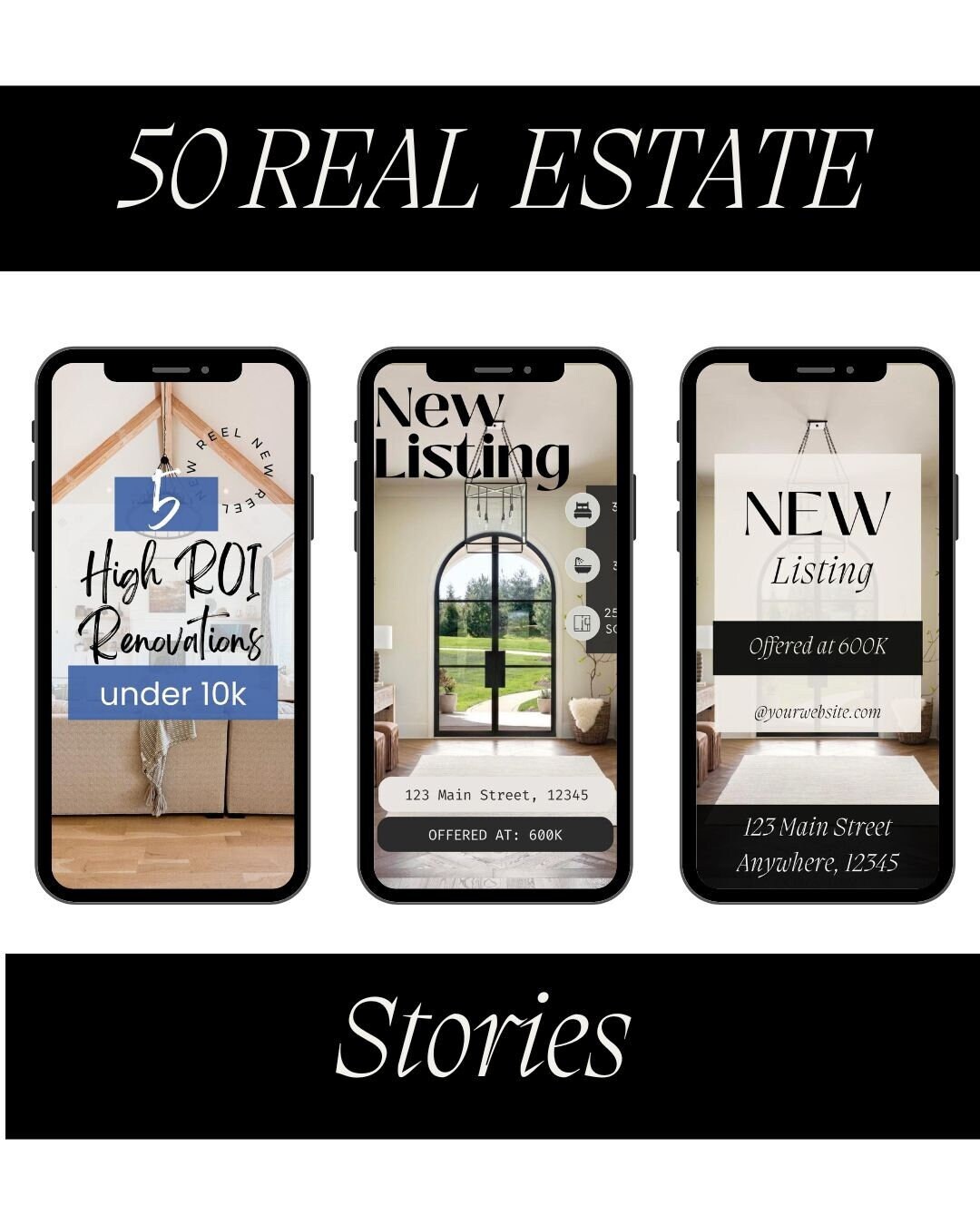 Real Estate Stories Template: 50 Editable Reels & Captions - Etsy