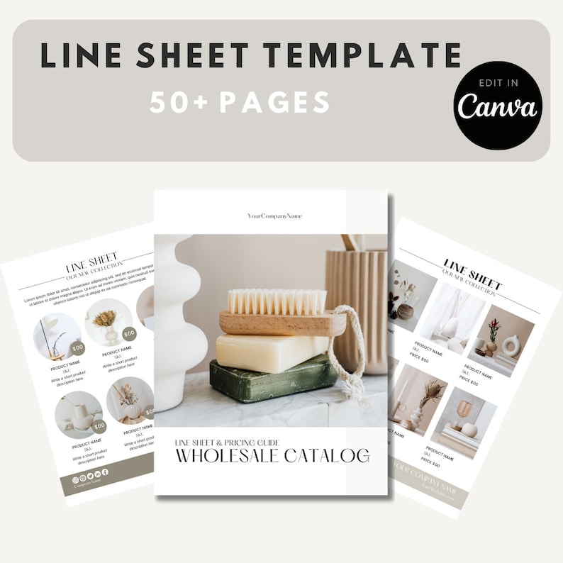 Line Sheet for Wholesale, Price List Template, Editable Template ...