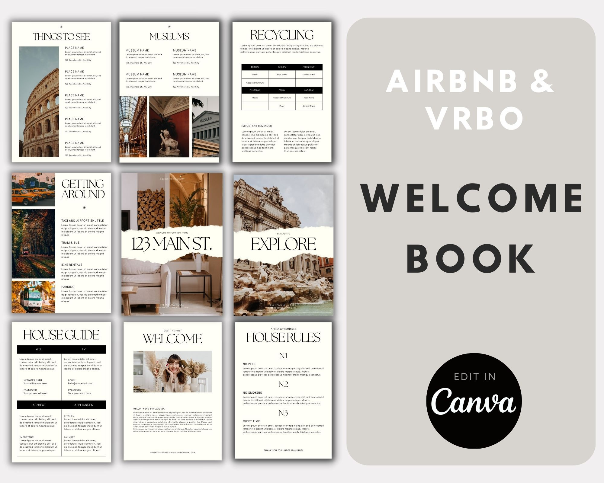 Airbnb Welcome Book Template, Cabin, VRBO Welcome Book Template for ...