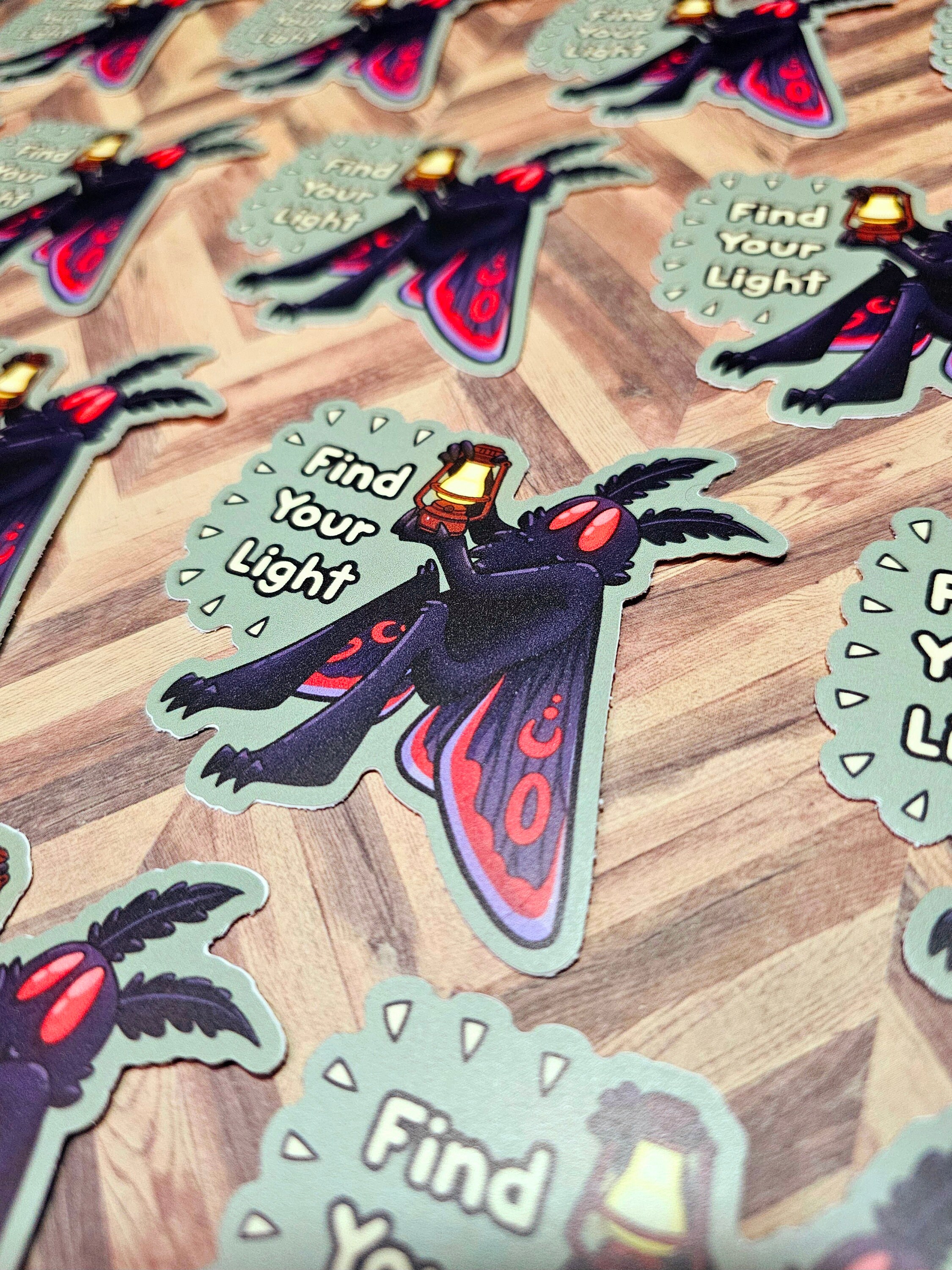 Find Your Light Mothman Sticker Encouraging Cryptids 3 Sticker - Etsy