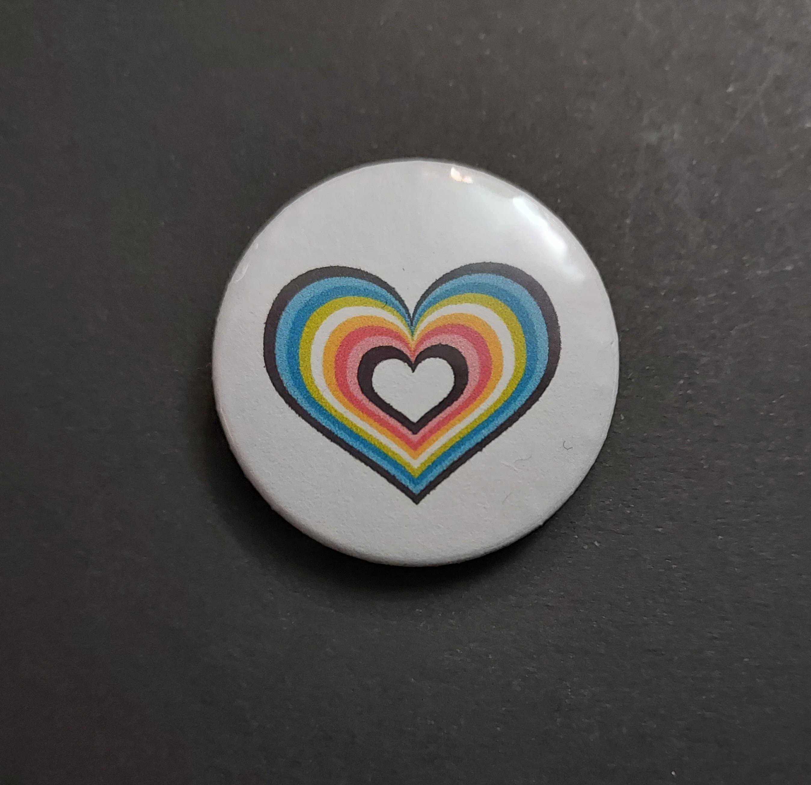 Rainbow Pride Flag Heart Mini Pinback Buttons 1.25 - Etsy